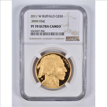 PF70 UCAM 2011-W $50 American Gold Buffalo 1 Oz. .999 Fine Gold NGC | Property Room