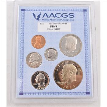 PR68 1973 U.S. Mint Coin Set - Slabbed | Property Room