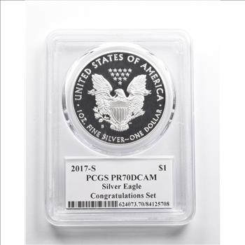 PR70 DCAM 2017-S American Silver Eagle Congratulations Set Premier PCGS | Property Room