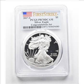 PR70 DCAM 2017-S American Silver Eagle FS Congratulations Set PCGS | Property Room