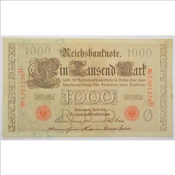PRE-WWI - Large Germany 1910 Berlin 1000 Reichsbanknote | Property Room