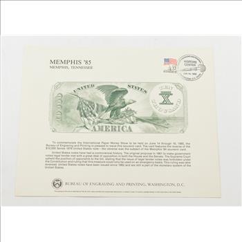 RARE - 1985 International Paper Money Show - BEP Souvenir Card ...