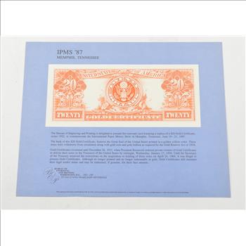 RARE - 1987 International Paper Money Show - BEP Souvenir Card ...