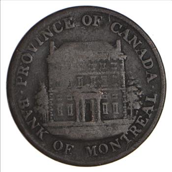RARE Canadian Bank Token 1844 - Early Copper Coin | Property Room