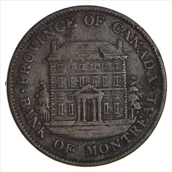 RARE Canadian Bank Token 1844 - Early Copper Coin | Property Room