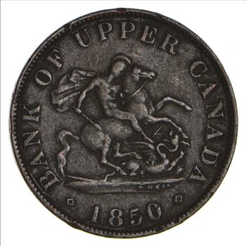 RARE Canadian Bank Token 1850 - Early Copper Coin | Property Room