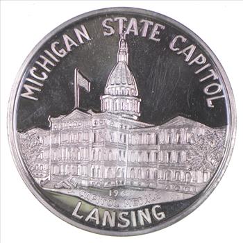 Rare Limited Edition - 1 Oz Silver Michigan State Capitol Round - .999 ...