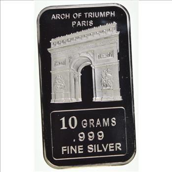 Rare Limited Edition 10 GRAMS .999 Fine Silver Arch Of Triumph Paris ...