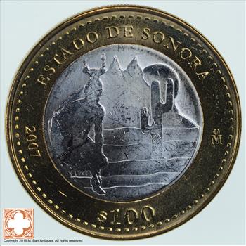 RARE Mexico Bi-Metallic Silver Coin - Sterling .925 Silver Center (20. ...