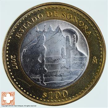 RARE Mexico Bi-Metallic Silver Coin - Sterling .925 Silver Center (20. ...