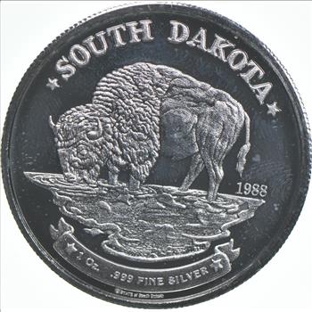 Rare Silver 1 Oz. State Of South Dakota Great Seal Silver Round .999 ...