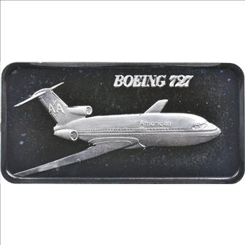 Rare Silver 1 Troy Oz. Boeing 727 Silver Bar .999 Fine Silver ...
