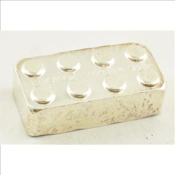 Rare Silver 1 Troy Oz. Lego Block Silver Bar .999 Fine Silver ...