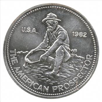 Rare Silver 1 Troy Oz. The American Prospector Silver Round .999 Fine ...