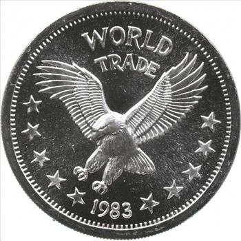 Rare Silver 1 Troy Oz. World Trade Unit Silver Round .999 Fine Silver ...