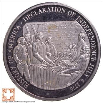 Rare Silver 19.7 Grams Declaration Of Independence Round .999 Fine ...