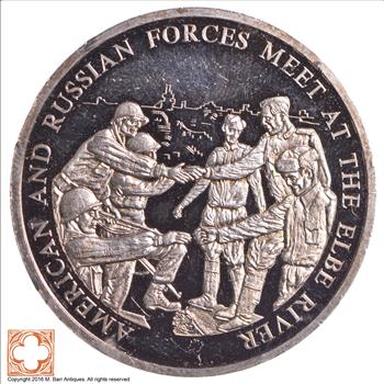 Rare Silver 20.2 Grams WWII American & Russian Forces Meet At Elbe ...