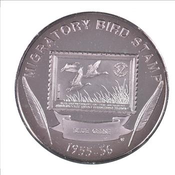 Rare Silver 31.5 Grams Migratory Bird Stamp - Blue Geese Silver Round ...