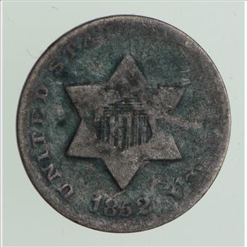 RARE Silver Trime - 1852 Three Cent Silver - 3 Cent Early US Coin ...