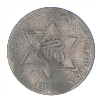 RARE Silver Trime - 1856 Three Cent Silver - 3 Cent Early US Coin ...