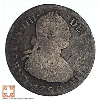 SILVER - 1790 Mexico 2 Reales - World Silver Coin - 6.1 Grams ...