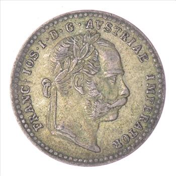 SILVER - 1872 Austria 10 Kreuzer - World Silver Coin | Property Room