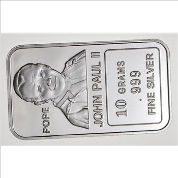 SILVER - Pope John Paul II - 10 Gram .999 Fine Silver - Limited Design ...