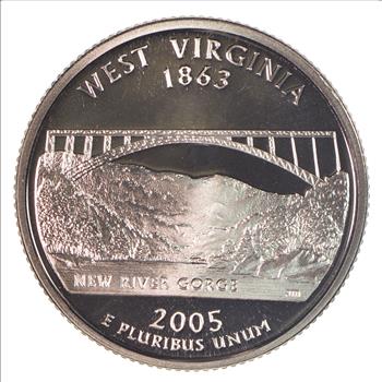 SILVER Proof Cameo - 2005-S West Virginia State Washington Quarter ...