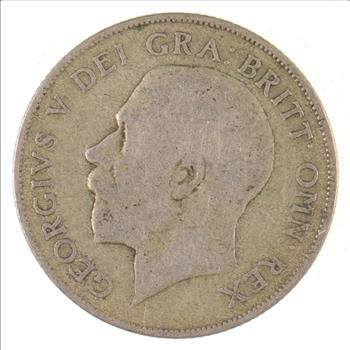 SILVER - Roughly the Size of a Quarter - 1921 Great Britain 1 Shilling ...