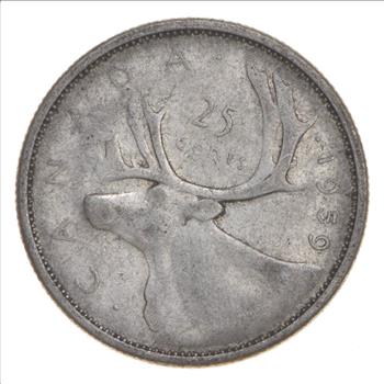 SILVER - Roughly the Size of a Quarter - 1959 Canada 25 Cents - World ...