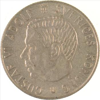 SILVER - Roughly the Size of a Quarter - 1966 Sweden 1 Krona - World ...