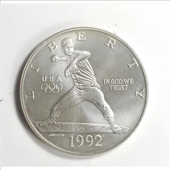 SILVER Uncirculated 1992-D Olympic Baseball - Commemorative US Silver ...
