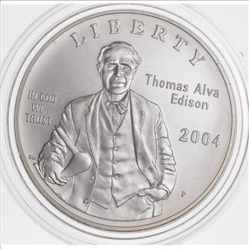 SILVER Uncirculated 2004-P Thomas Edison - Commemorative US Silver ...
