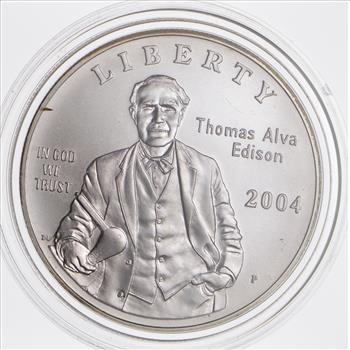 SILVER Uncirculated 2004-P Thomas Edison - Commemorative US Silver ...