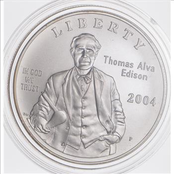 SILVER Uncirculated 2004-P Thomas Edison - Commemorative US Silver ...