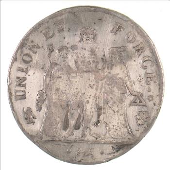 SILVER - WORLD COIN - 1797-1798 France 5 Francs - World Silver Coin ...