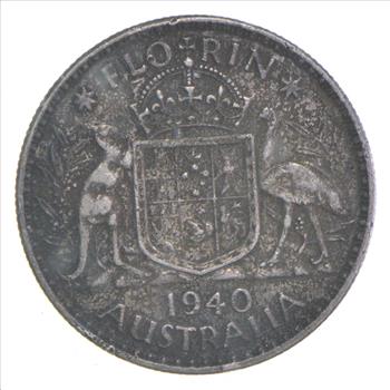 SILVER - WORLD Coin - 1940 Australia 1 Florin - World Silver Coin ...