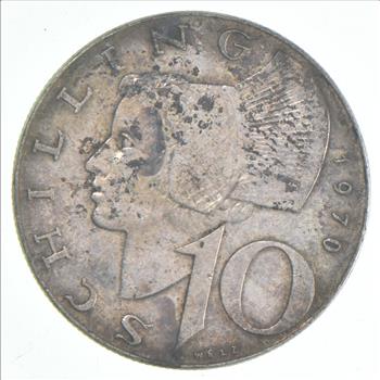 SILVER - WORLD Coin - 1970 Austria 10 Schilling - World Silver Coin ...