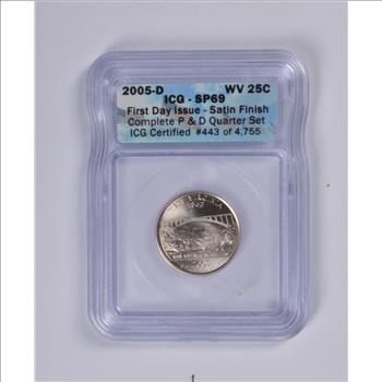 SP69 2005-D West Virginia State Quarter - First Day Issue - Satin ...