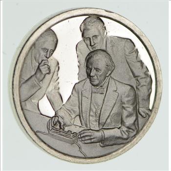 Sterling Silver! Historic 1844 Morse Proves Telegraph to Congress - 1.7 ...