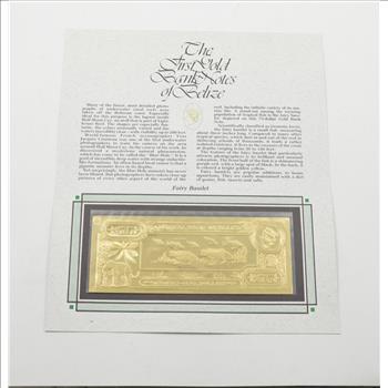 The First Gold Bank Notes Of Belize - $75 Fairy Basslet - 22K Gold Bank ...