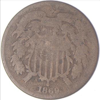 TWO CENT - 1869 US TWO 2 Cent Piece - First Coin with In God We Trust ...