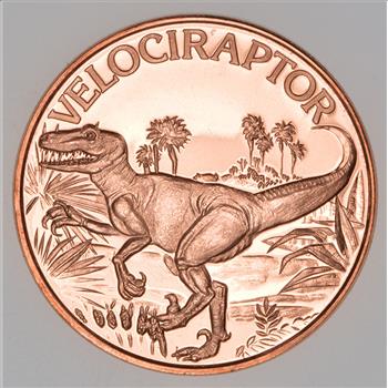 Velociraptor - Dinosaur - 1 Oz Round - .999 Fine Copper | Property Room