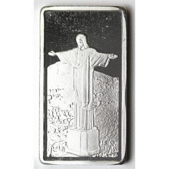 VERY RARE 2.5 Grams .999 Fine Silver Bar - Christ the Redeemer - Brazil ...