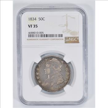 VF35 1834 Capped Bust Half Dollar - NGC Graded | Property Room