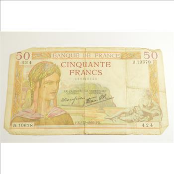 Vintage Franc Paper Money - Highly Collectible - Great Artwork ...