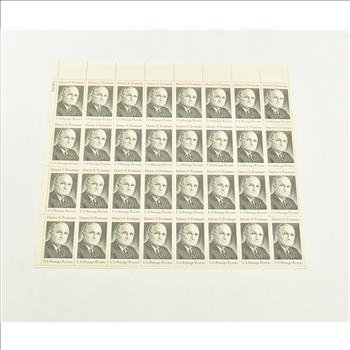 VINTAGE - UNUSED Entire SHEET Real USPS Postage Stamps! | Property Room