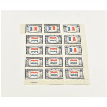 VINTAGE - UNUSED Entire SHEET Real USPS Postage Stamps! | Property Room