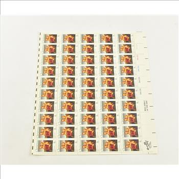 VINTAGE - UNUSED Entire SHEET Real USPS Postage Stamps! | Property Room