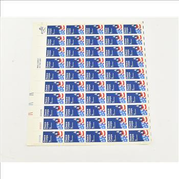VINTAGE - UNUSED Entire SHEET Real USPS Postage Stamps! | Property Room